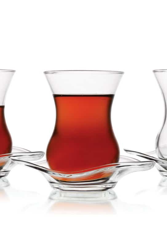 Turkish Tea Glasses Set Classic Design With Saucers | FairTurk.com