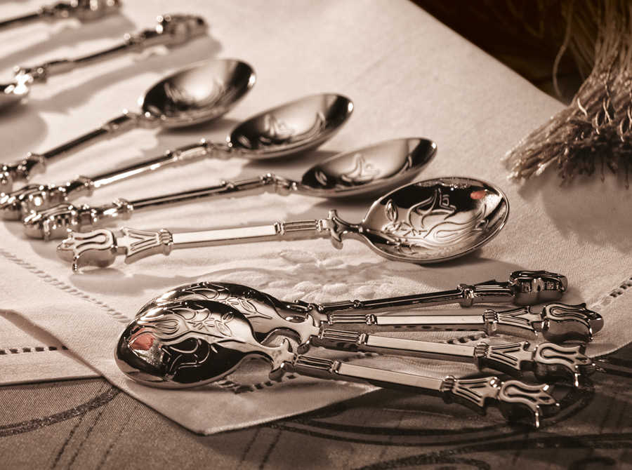 Silver Plated Turkish Tea Spoon 12 Pcs – FairTurk.com