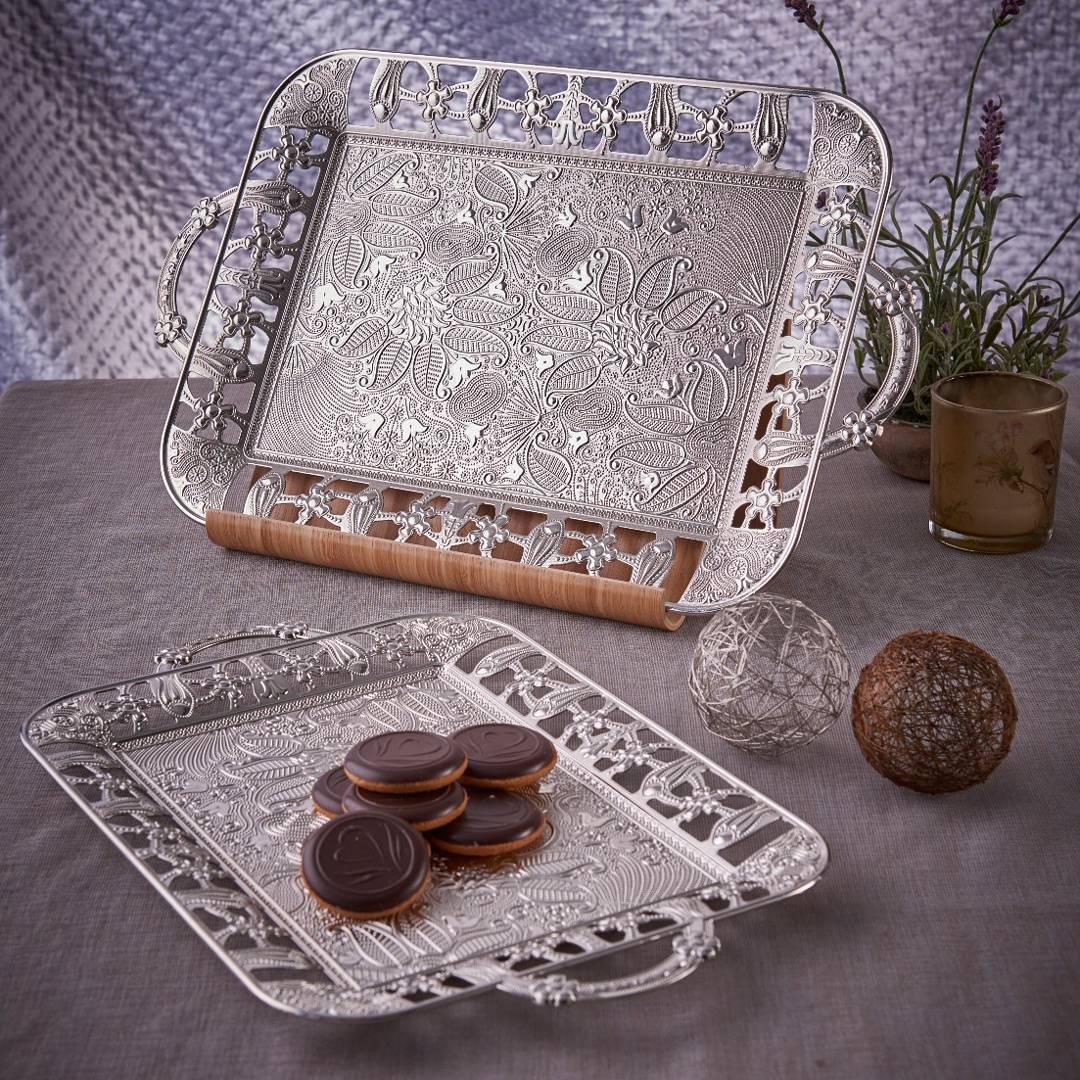 Latest Silver Turkish Tea Serving Tray | FairTurk.com