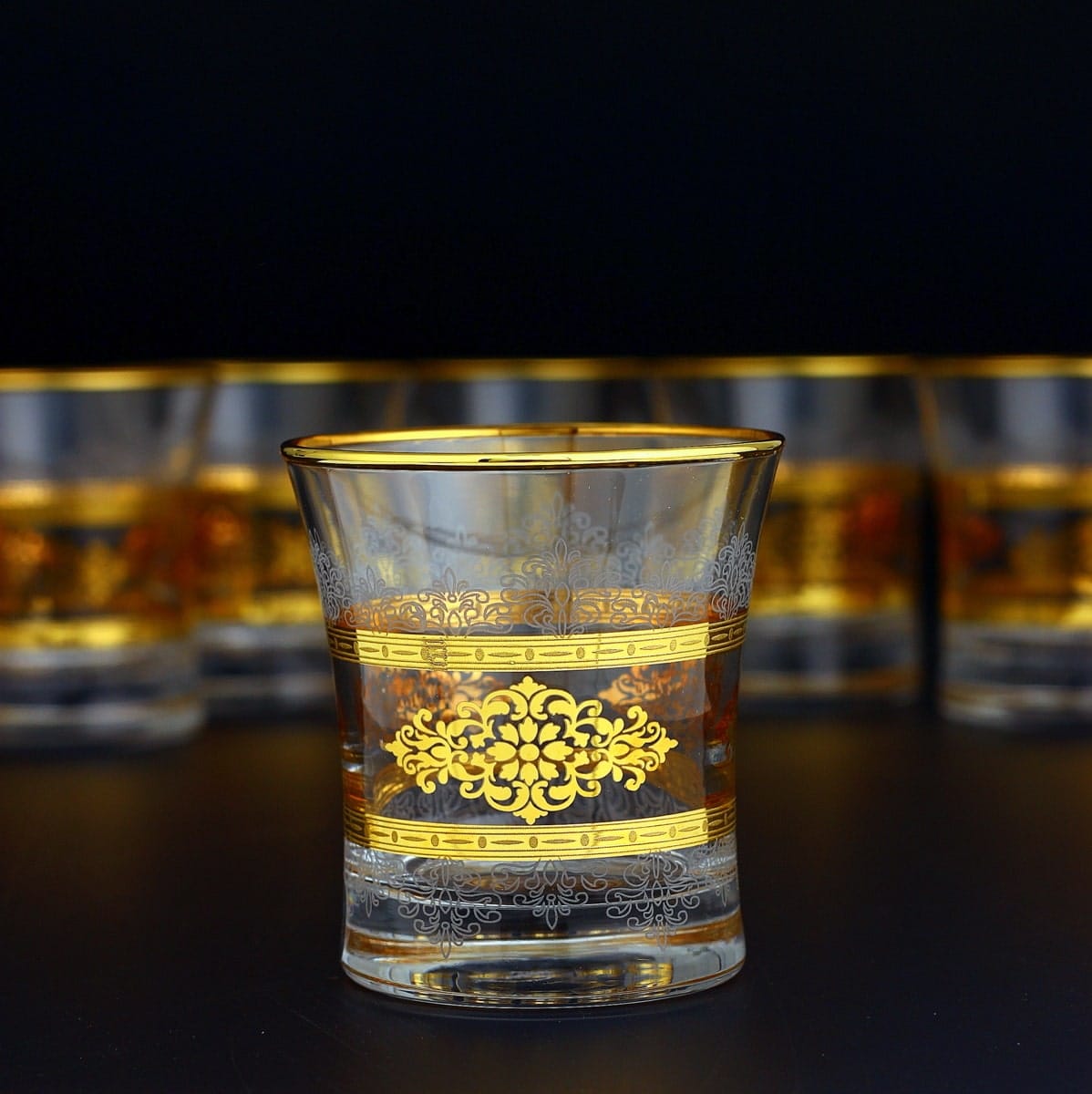 Gold Rimmed Middle Eastern Water Glass Set FairTurk.com