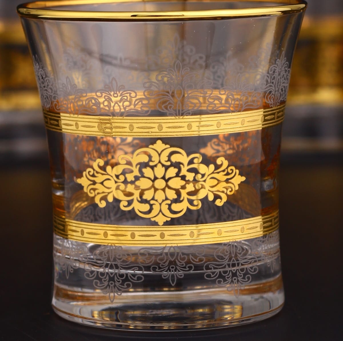Gold Rimmed Middle Eastern Water Glass Set FairTurk.com