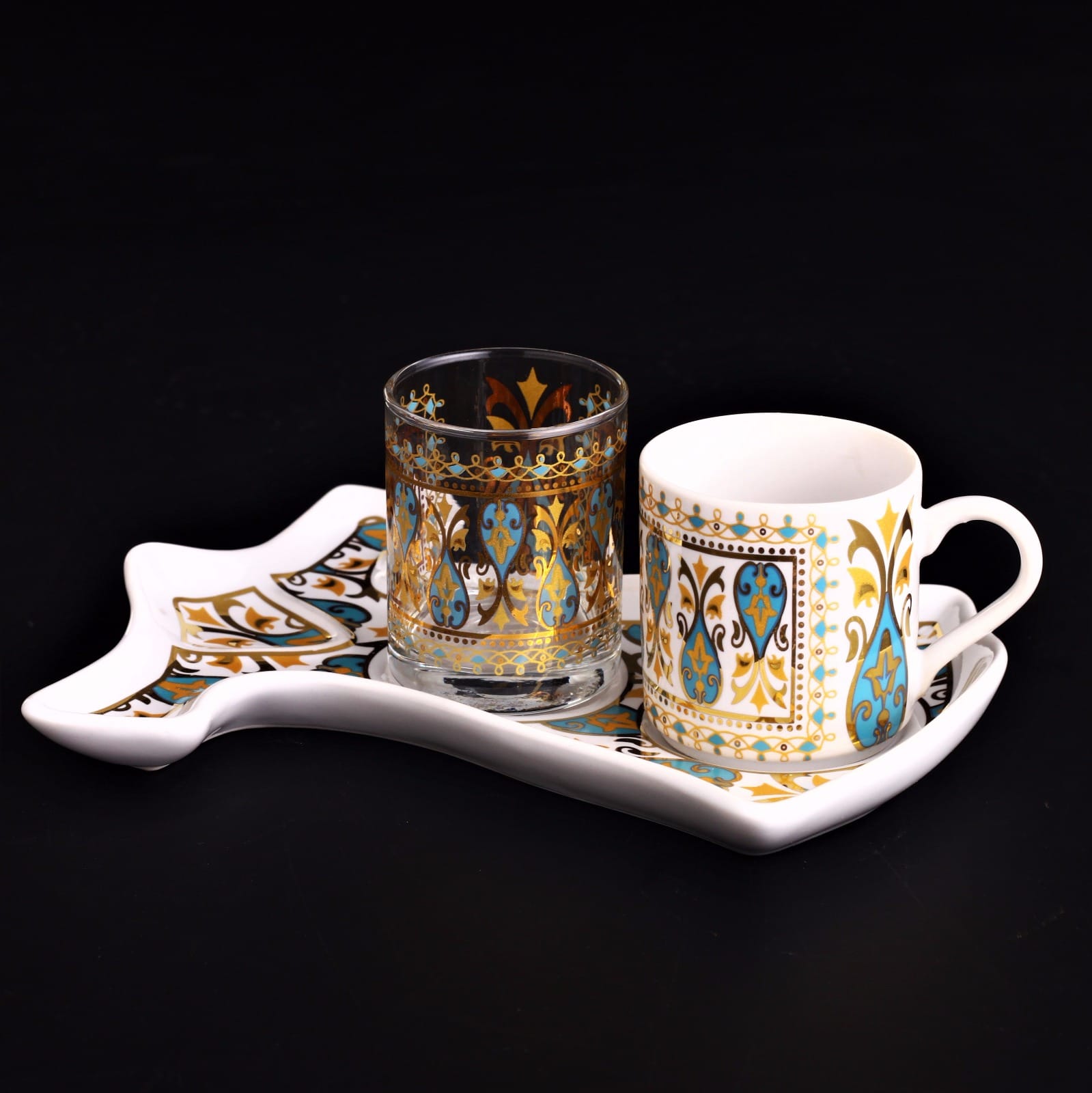Middle Eastern Caftan Design Colorfull Coffee Set For One Person ...