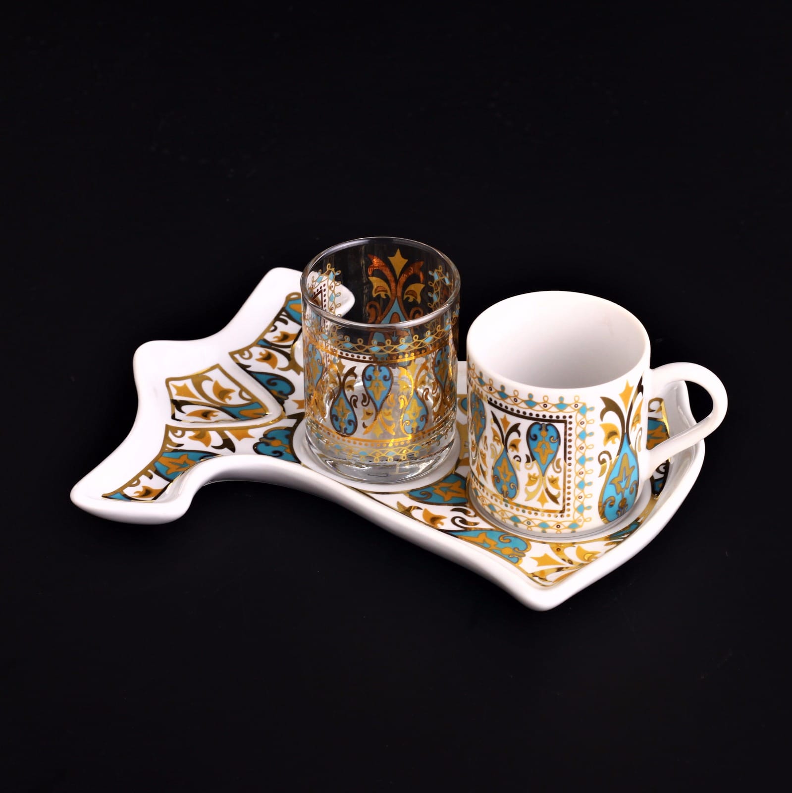 Middle Eastern Caftan Design Colorfull Coffee Set For One Person ...