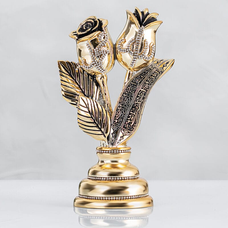 Rose – Tulip Allah- Mohammad Islamic Gift In Gold Color – FairTurk.com