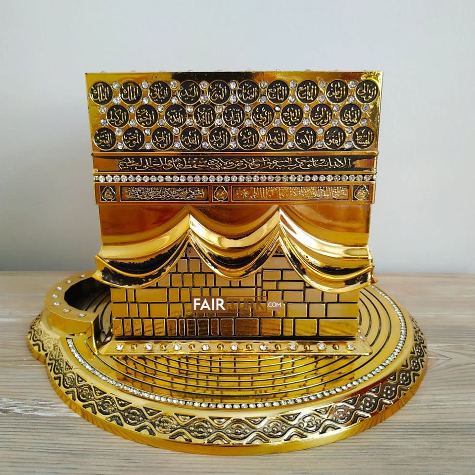 X-Large Size 3D Kaaba Design Islamic Gift In Gold Color | FairTurk.com