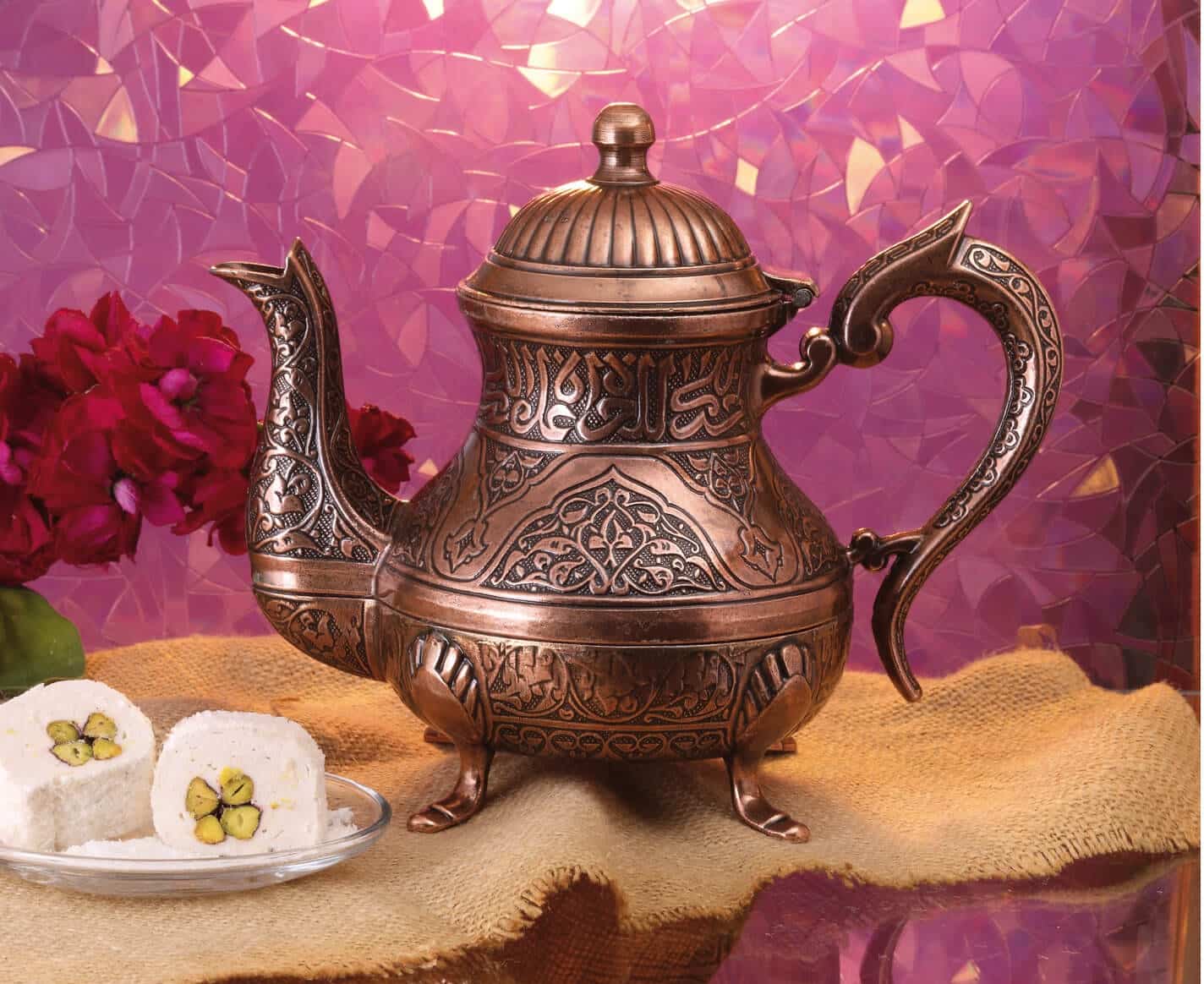 Vintage Style Zinc Casting Tea Pot Copper Color – FairTurk.com