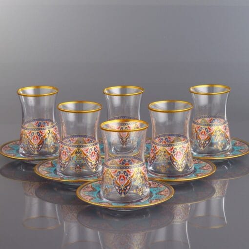 12 Pcs Thin Waist Evla Ethnic Tea Set – FairTurk.com