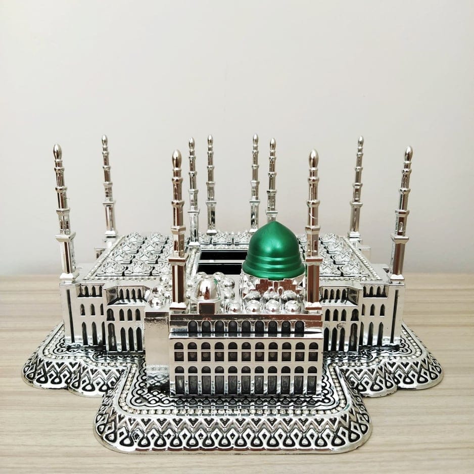 Silver Color Masjid Nabawi Design Islamic Table Decor | FairTurk.com