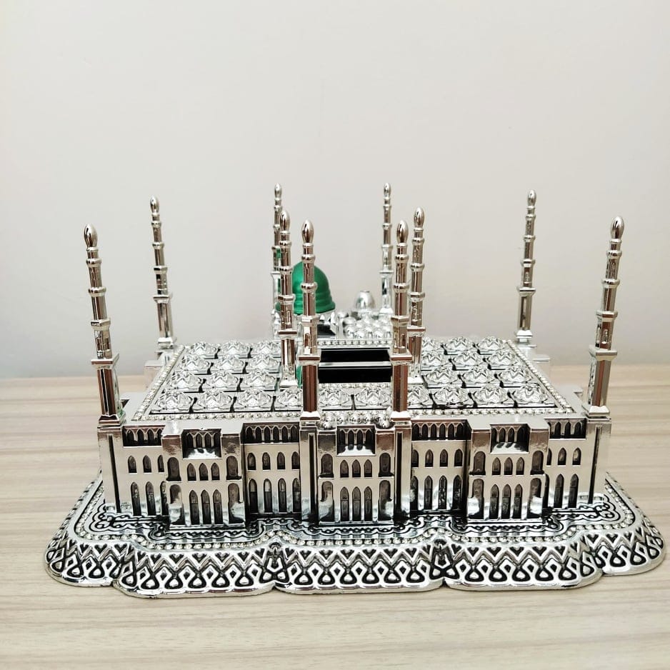 Silver Color Masjid Nabawi Design Islamic Table Decor | FairTurk.com
