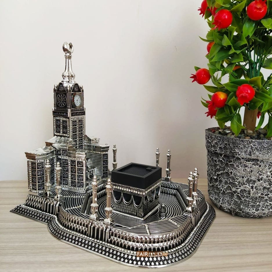 Silver Color Masjid Al HaramDesign 3D Islamic Table Decor | FairTurk.com